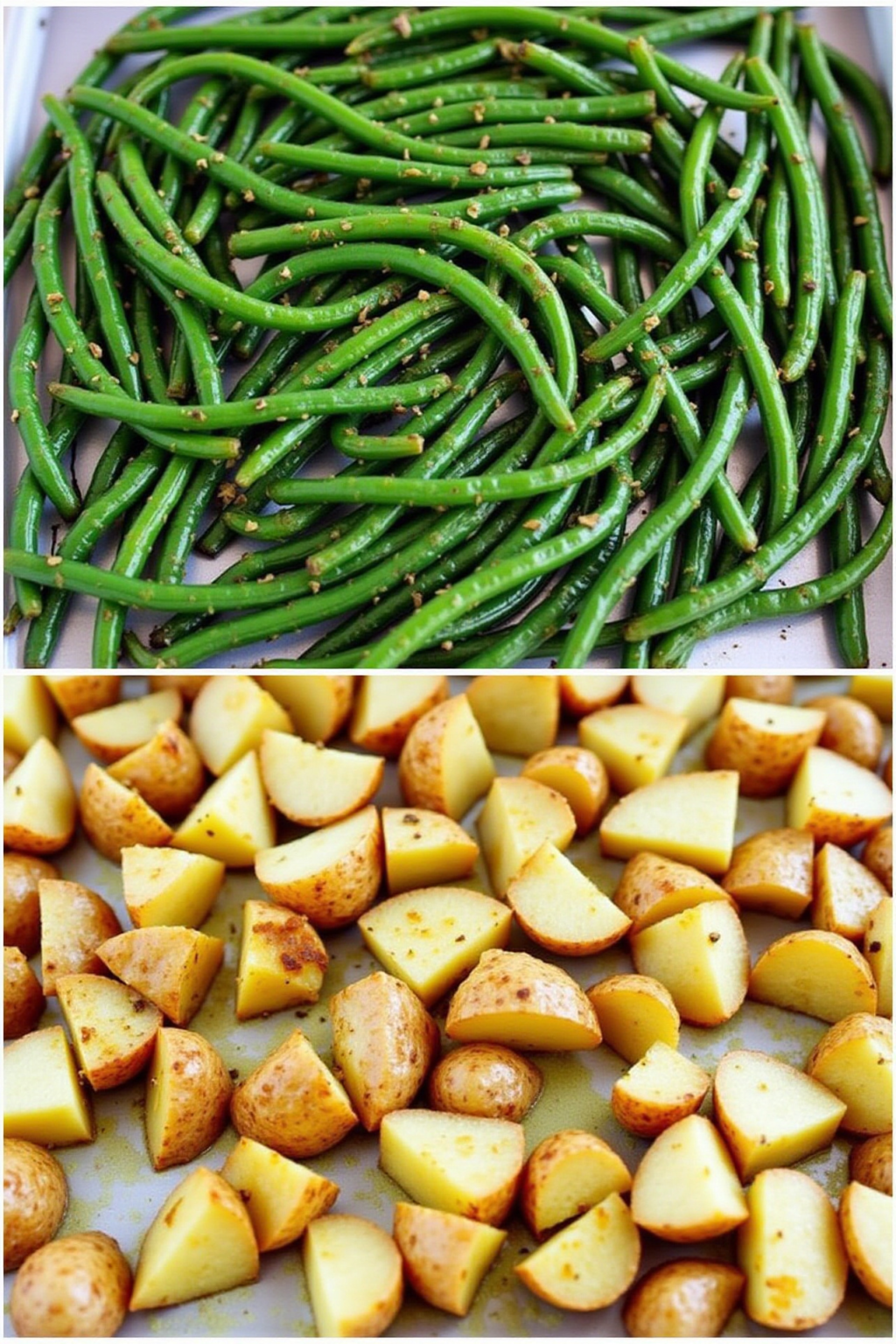 Sheet Pan Sensation: Garlic-Roasted Potatoes and Green Beans Delight ...